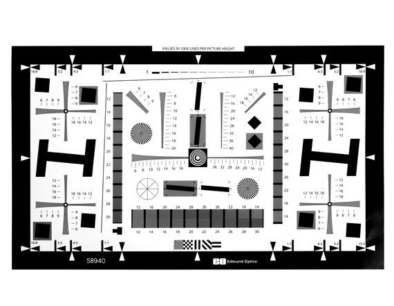 Mire de Résolution de Caméra Numérique I3A/SO 12233 Améliorée – 1X